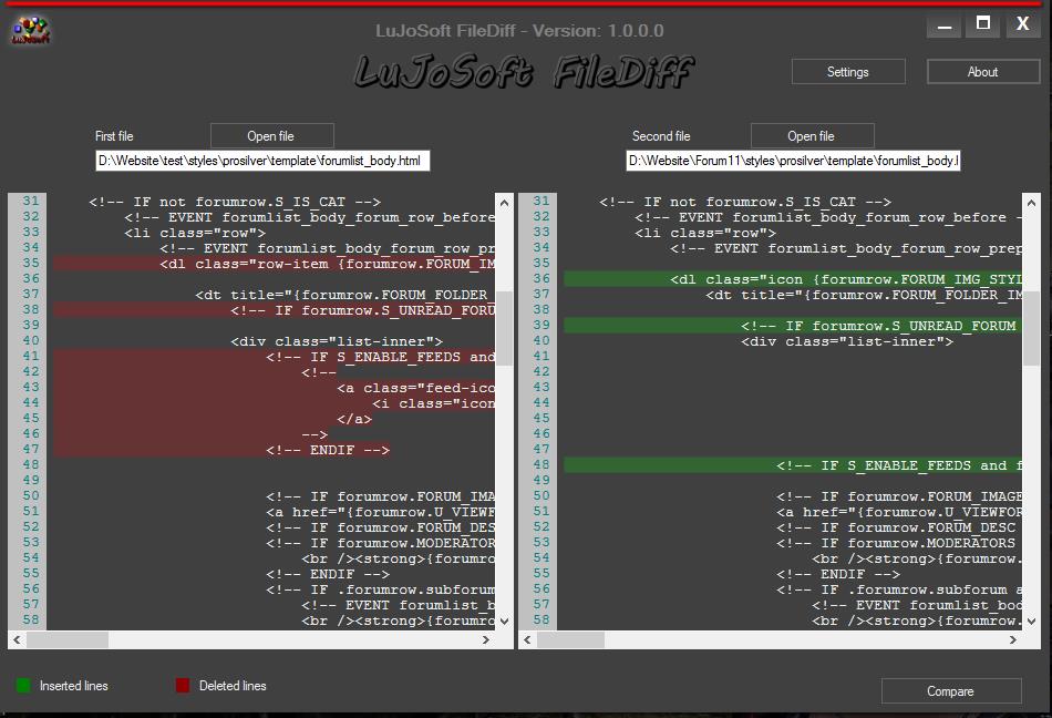 LuJoSoft FileDiff - LuJoSoft